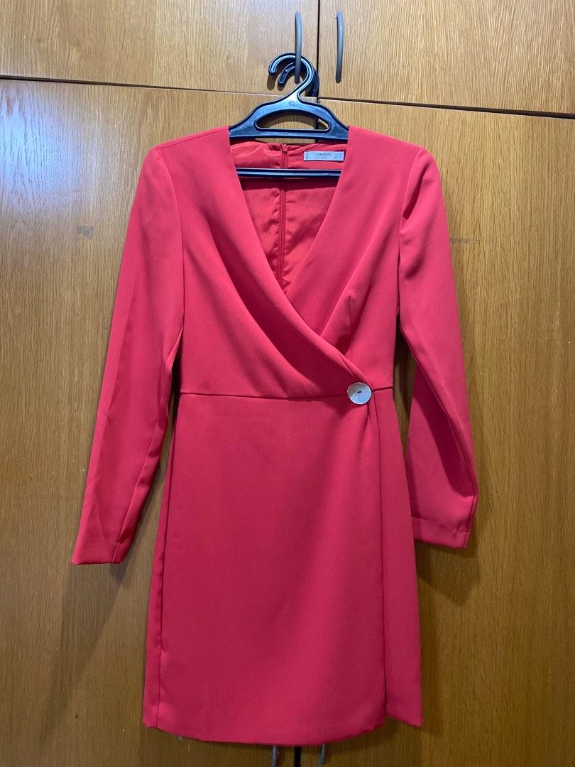 Mango Red Dress, Women's Fashion, Dresses & Sets, Dresses on Carousell