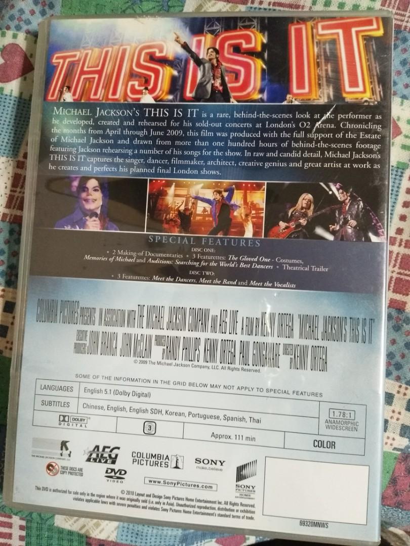 Michael Jackson's This is it DVD 2010, 興趣及遊戲, 音樂、樂器 & 配件, 音樂與媒體 - CD 及 ...