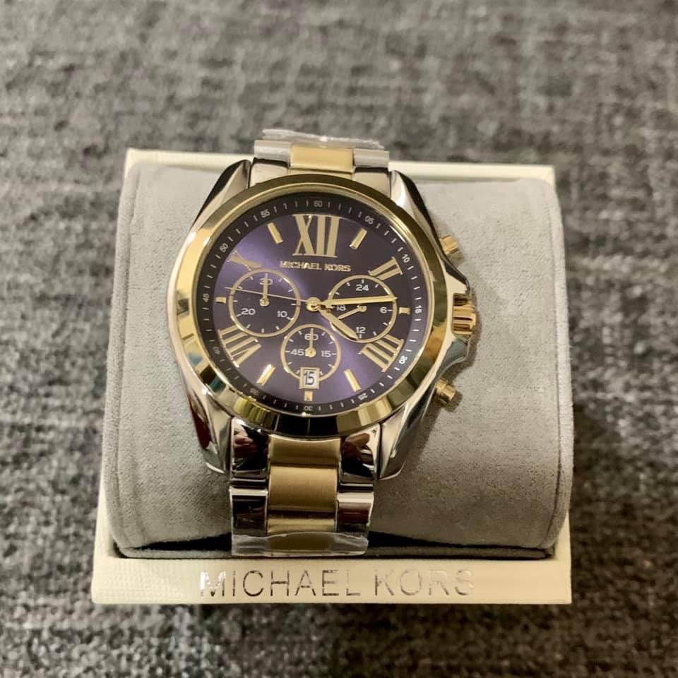 MK BIG TWO TONE BRADSHAW BLUE DIAL AUTHENTIC WATCH, Men's Fashion ...