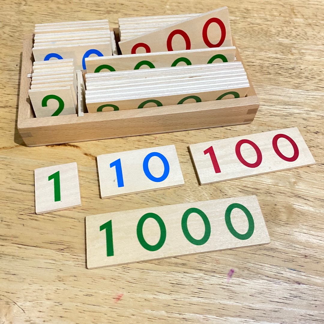 Montessori inspired Math Wooden Manipulatives Digits Numbers Learning ...