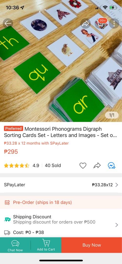Montessori Phonograms Sorting Cards Set (Good As New), Hobbies & Toys ...