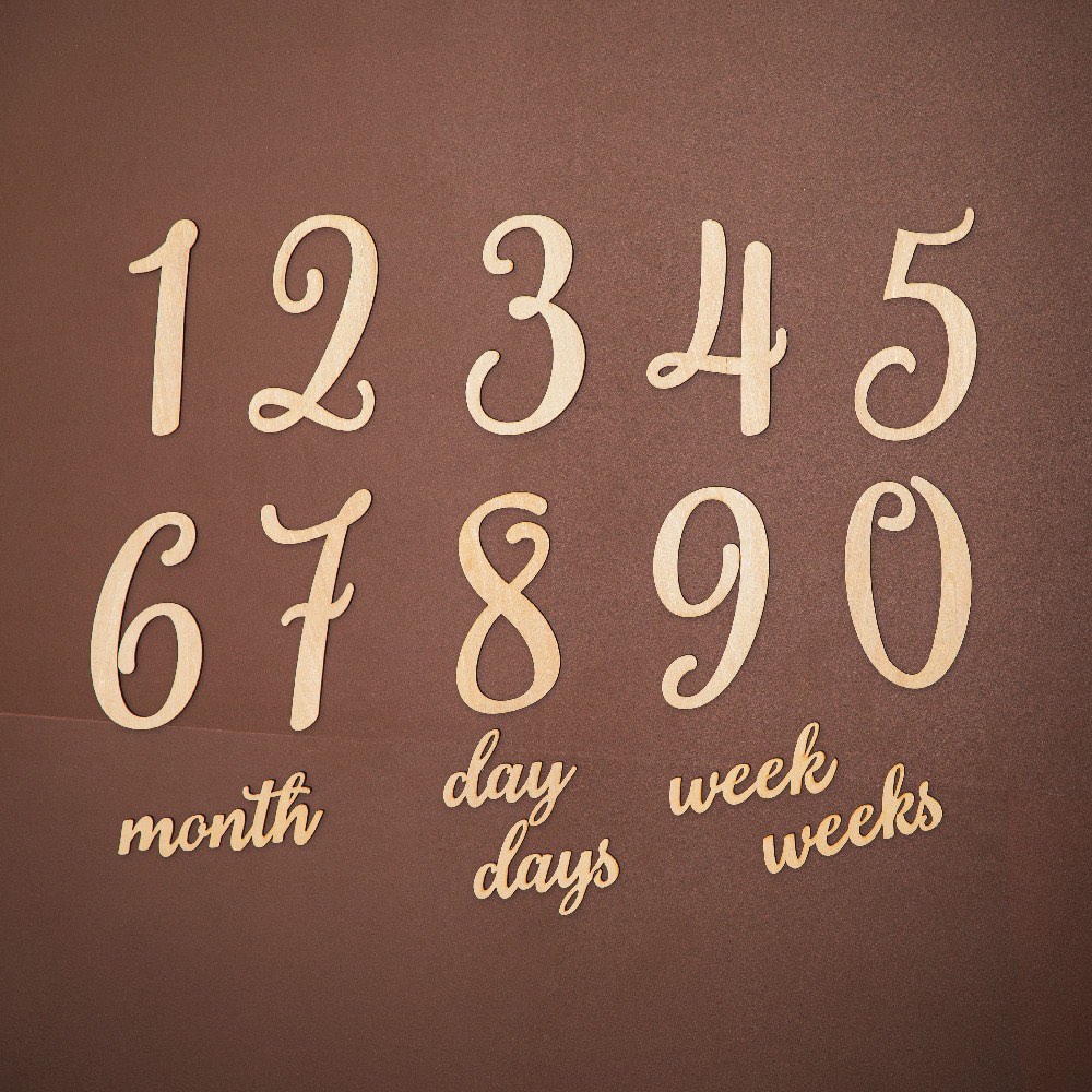 Monthly Milestone Wooden Numbers, Babies & Kids, Baby Nursery & Kids ...