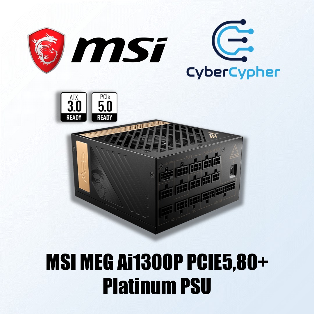 MSI MEG Ai1300P PCIE5, 80+ Platinum , Full Modular PSU, Computers ...