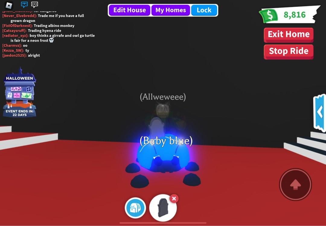 Neon Fly Ride Giant Blue Scarab- Roblox Adopt me pet * FAST DELIVERY ...