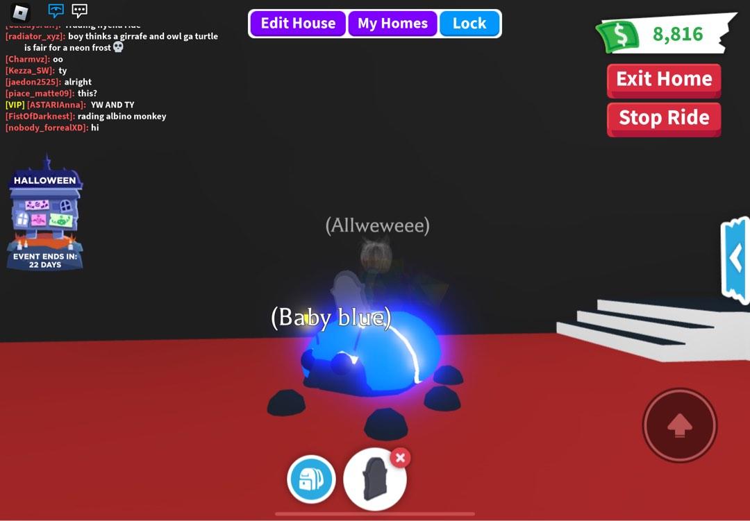 Neon Fly Ride Giant Blue Scarab- Roblox Adopt me pet * FAST DELIVERY ...