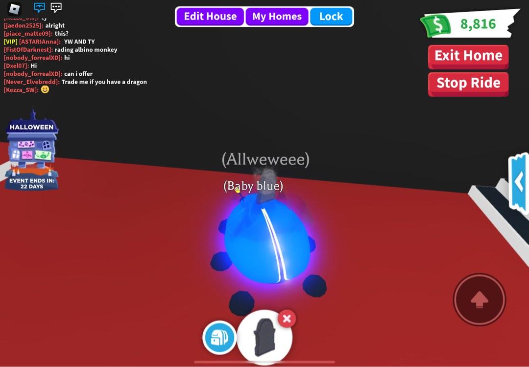 Neon Fly Ride Giant Blue Scarab- Roblox Adopt me pet * FAST DELIVERY ...