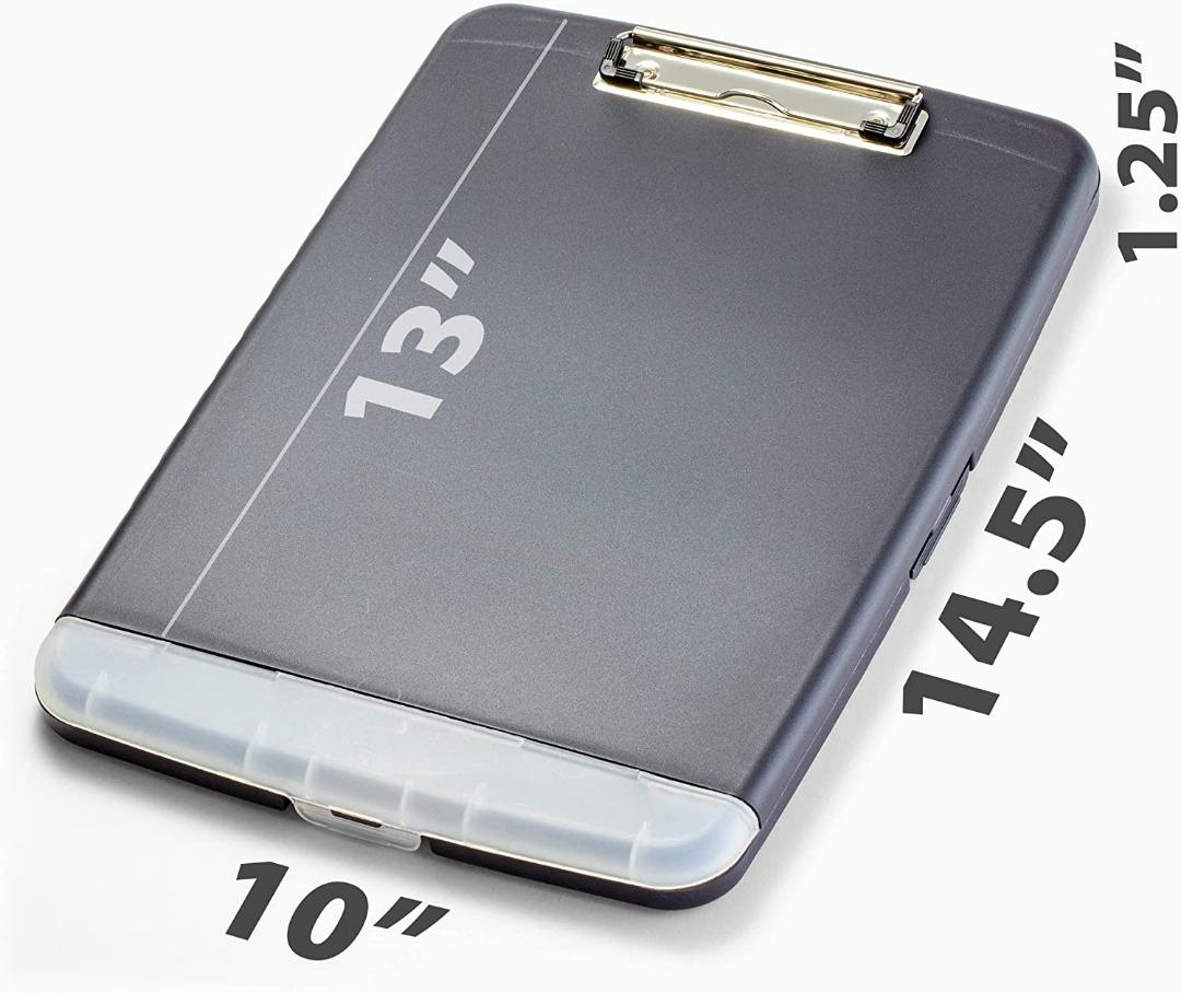 Officemate Slim Clipboard Storage Box, Charcoal (83303), Computers ...