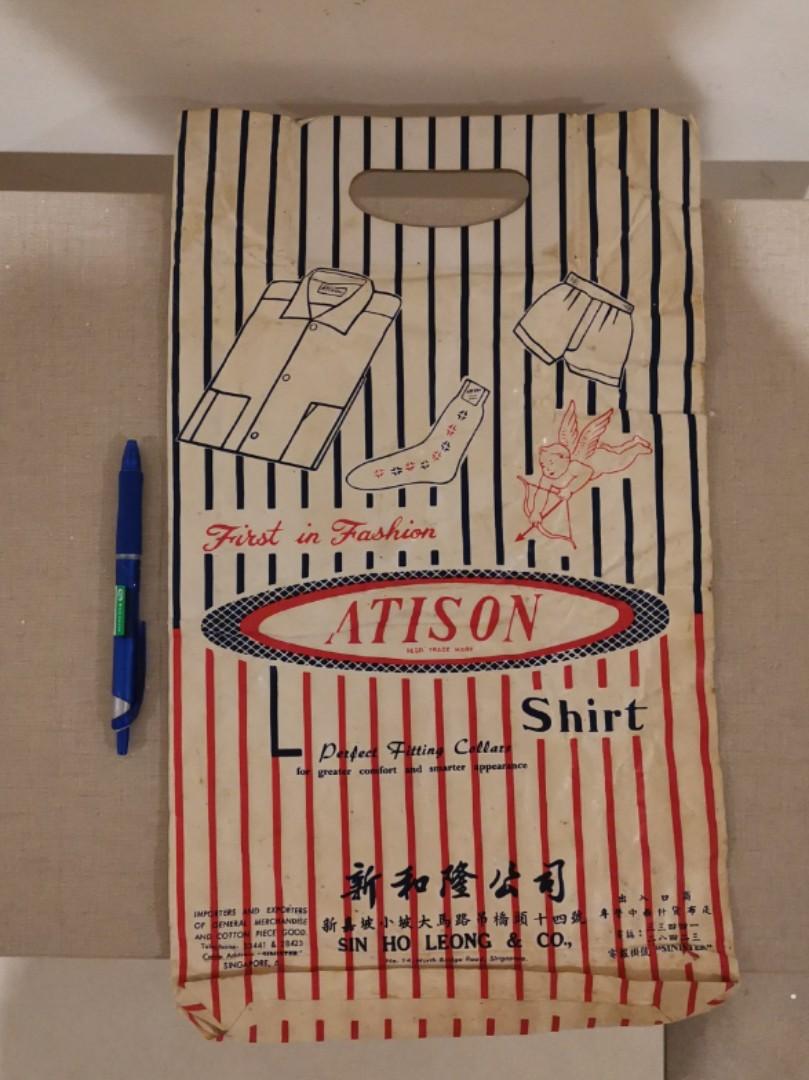 Old advertising paper bag Atison at North Bridge Road Singapore ...