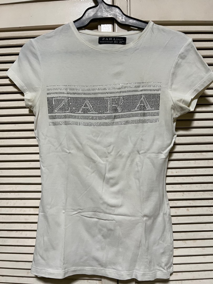 Old Zara Bedazzled Shirt, Women's Fashion, Tops, Shirts on Carousell