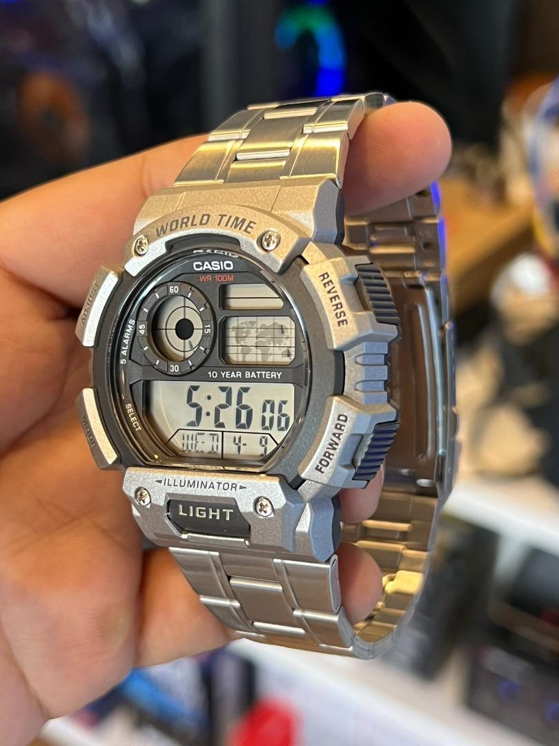 ORIGINAL CASIO Digital World Time Men's Watch AE-1400-WHD-1A / Legit ...