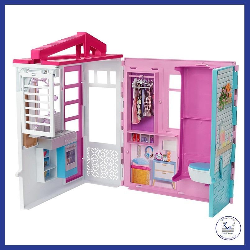 Original Mattel Barbie Dollhouse Portable 1-Story Playset with Pool ...