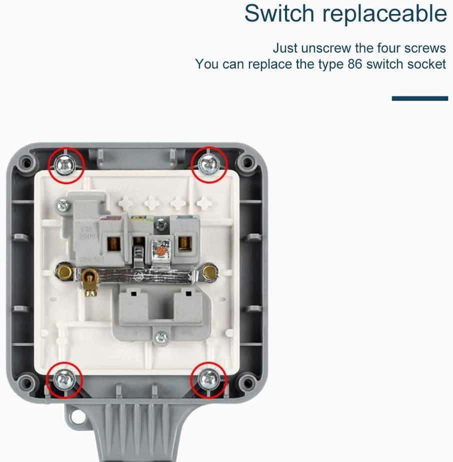 Outdoor Sockets Weatherproof, Single Outdoor Socket 13A 1gang IP66 ...