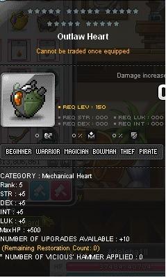 Outlaw Heart + Battle Roid (F) Set Maplestory Aquila, Video Gaming ...