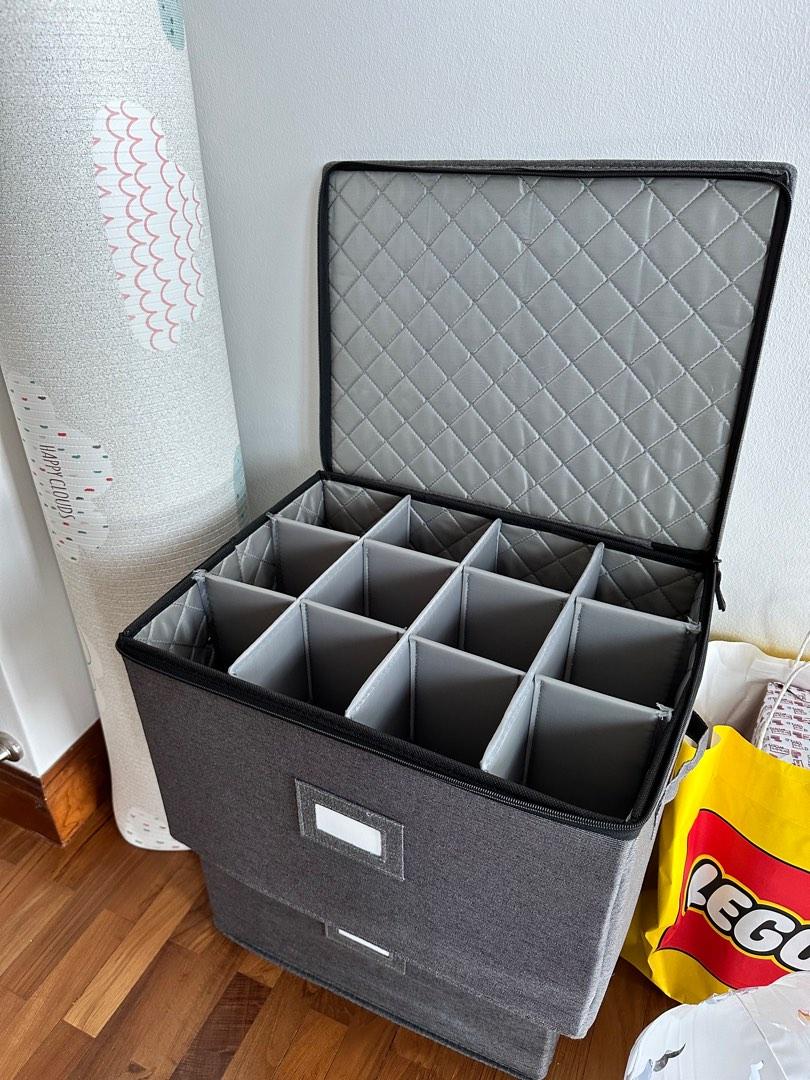 Padded storage boxes for wine glasses, Furniture & Home Living, Home ...