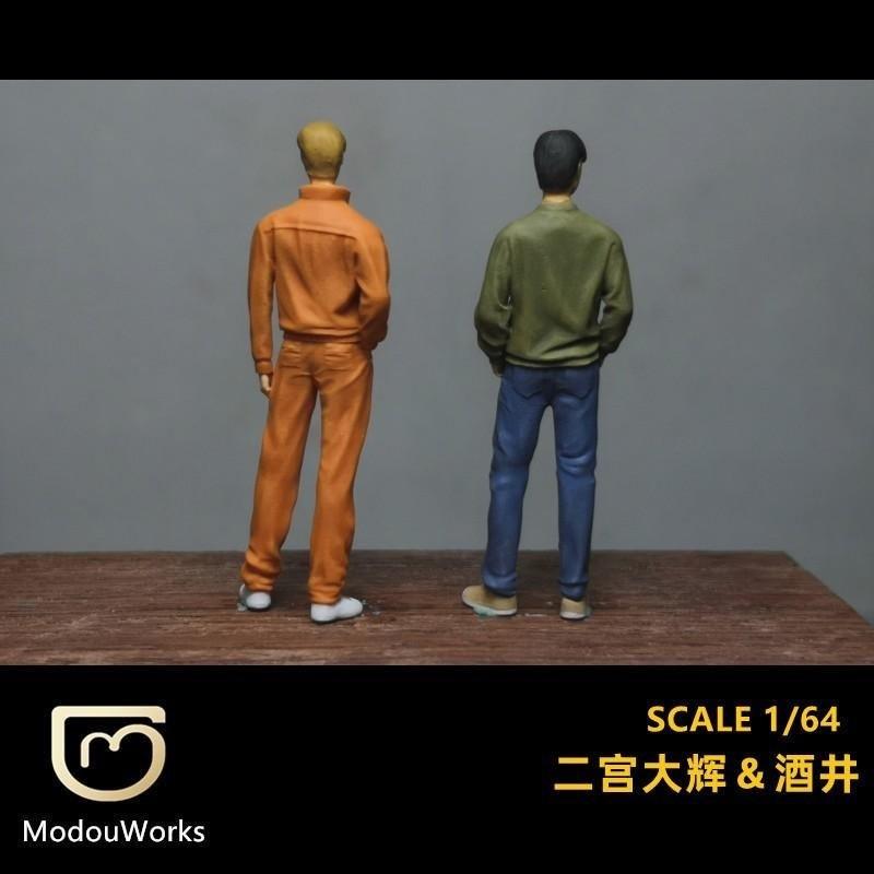 1/64 Initial D 4th Stage Daiki Ninomiya and Smiley Sakai figurine set ...