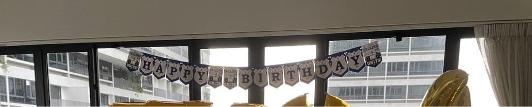 Police themed Happy Birthday bunting, Hobbies & Toys, Stationery ...