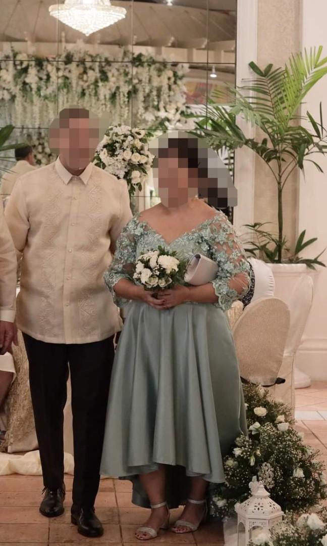 PRELOVED MOTHER / NINANG GOWN SAGE GREEN, Women's Fashion, Dresses ...