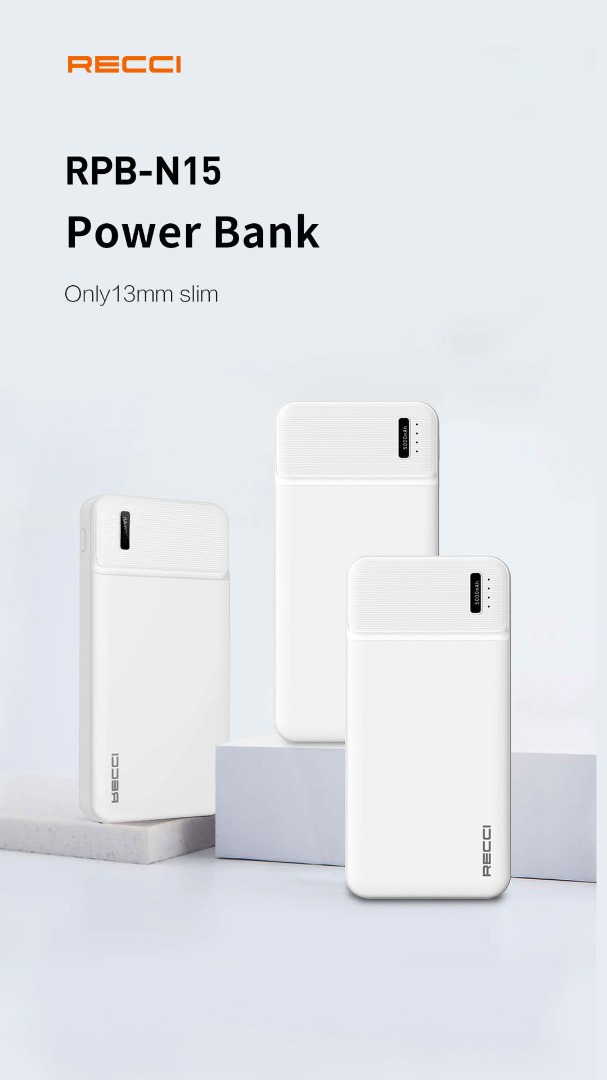 銳思（Recci）RPB-N15 移動電源5000mAh 白色, 手提電話, 電話＆平板電腦配件, 電池及充電器 - Carousell