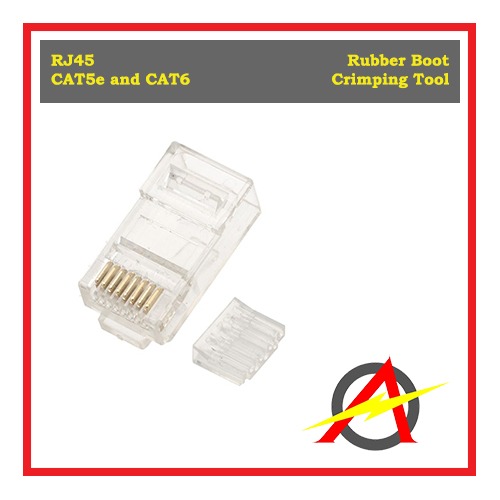 RJ45 CAT5e and CAT6 with or w/o Rubber Boot, and EZ Crimping Tool ...