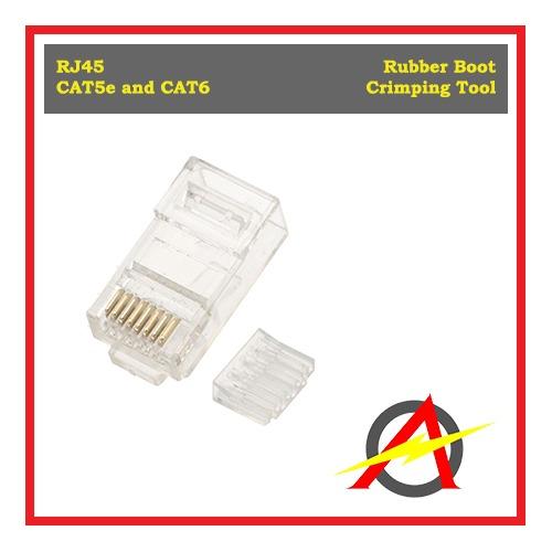 RJ45 CAT5e and CAT6 with or w/o Rubber Boot, and EZ Crimping Tool ...