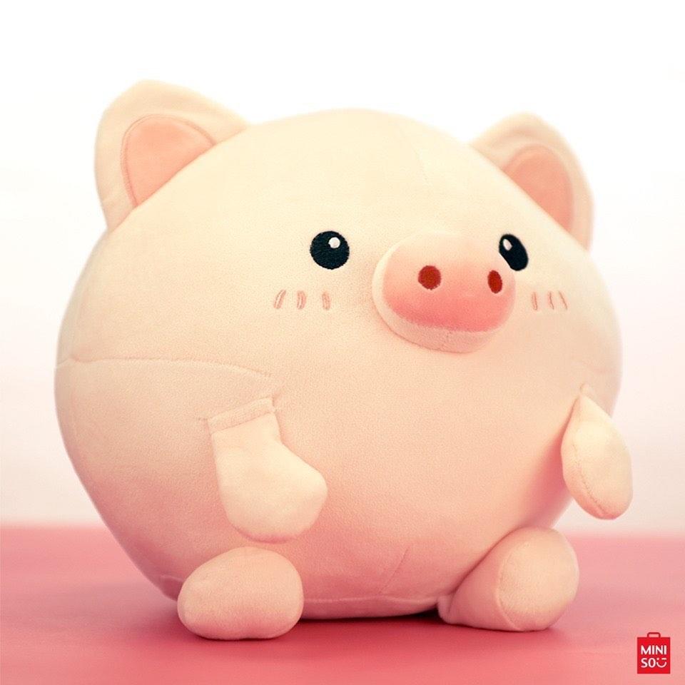 Round Pig Plush Toy by Miniso, Hobbies & Toys, Toys & Games on Carousell