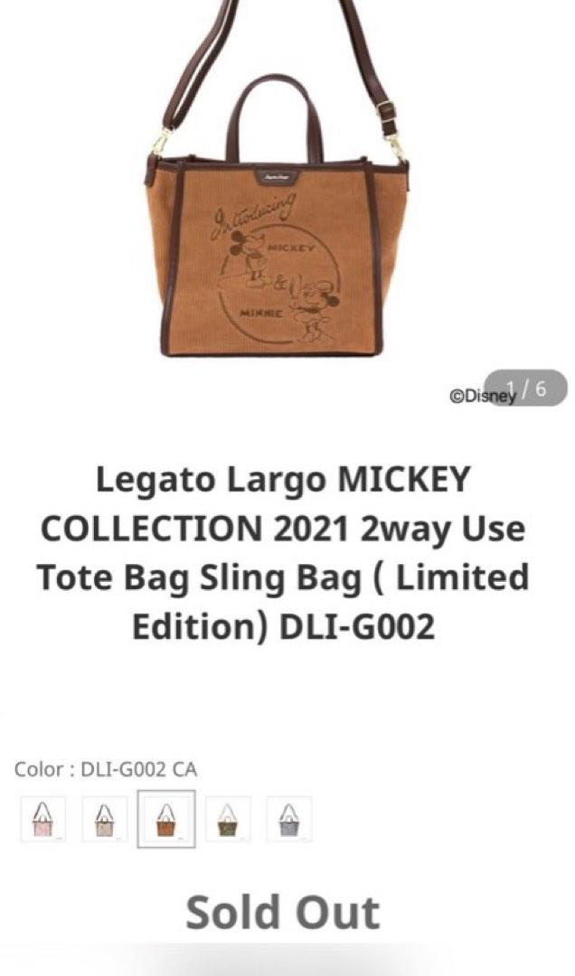 RTP $130 Legato Largo MICKEY COLLECTION 2021 2way Use Tote Bag Sling ...