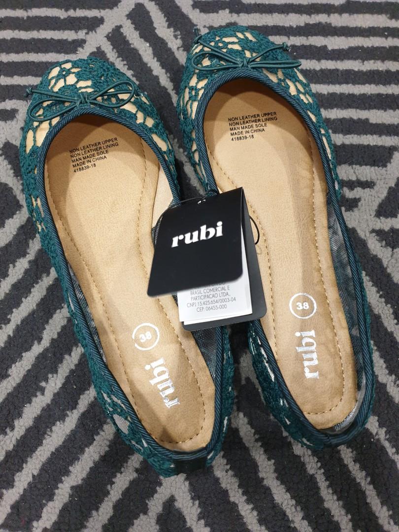 Rubi Green Lace Nude Ballet Flats, Women's Fashion, Footwear, Flats on ...