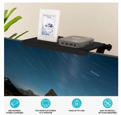 SCREEN CADDY TV TOP SHELF STORAGE MONITOR MOUNT ROUTER RACK PLASTIC ...