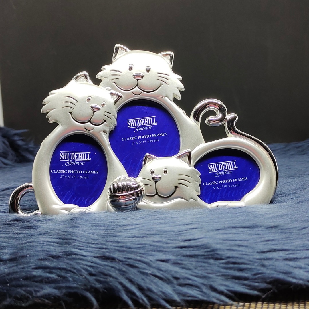 Shudehill Giftware 3 Silver Cats Photo Frame, Furniture & Home Living ...