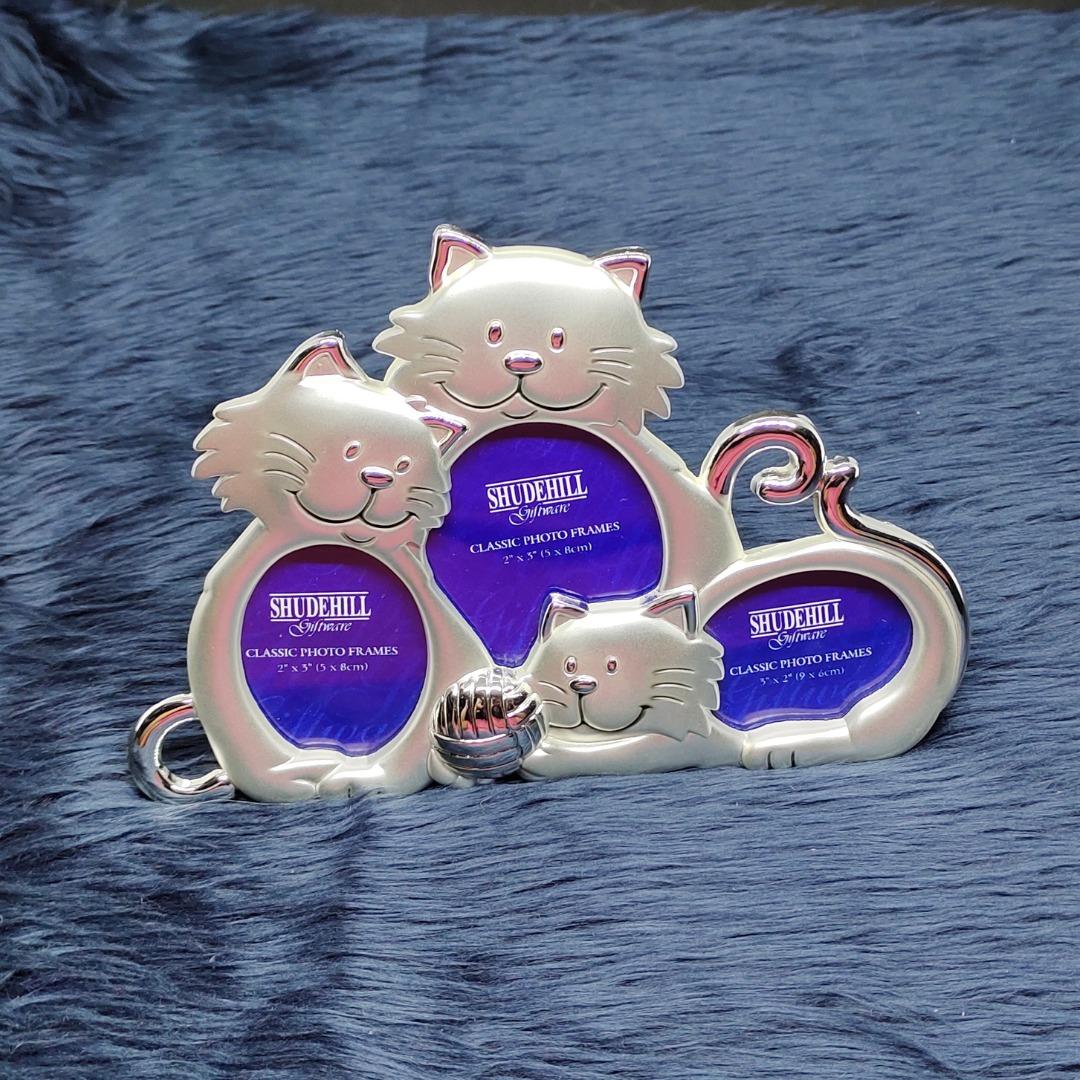 Shudehill Giftware 3 Silver Cats Photo Frame, Furniture & Home Living ...