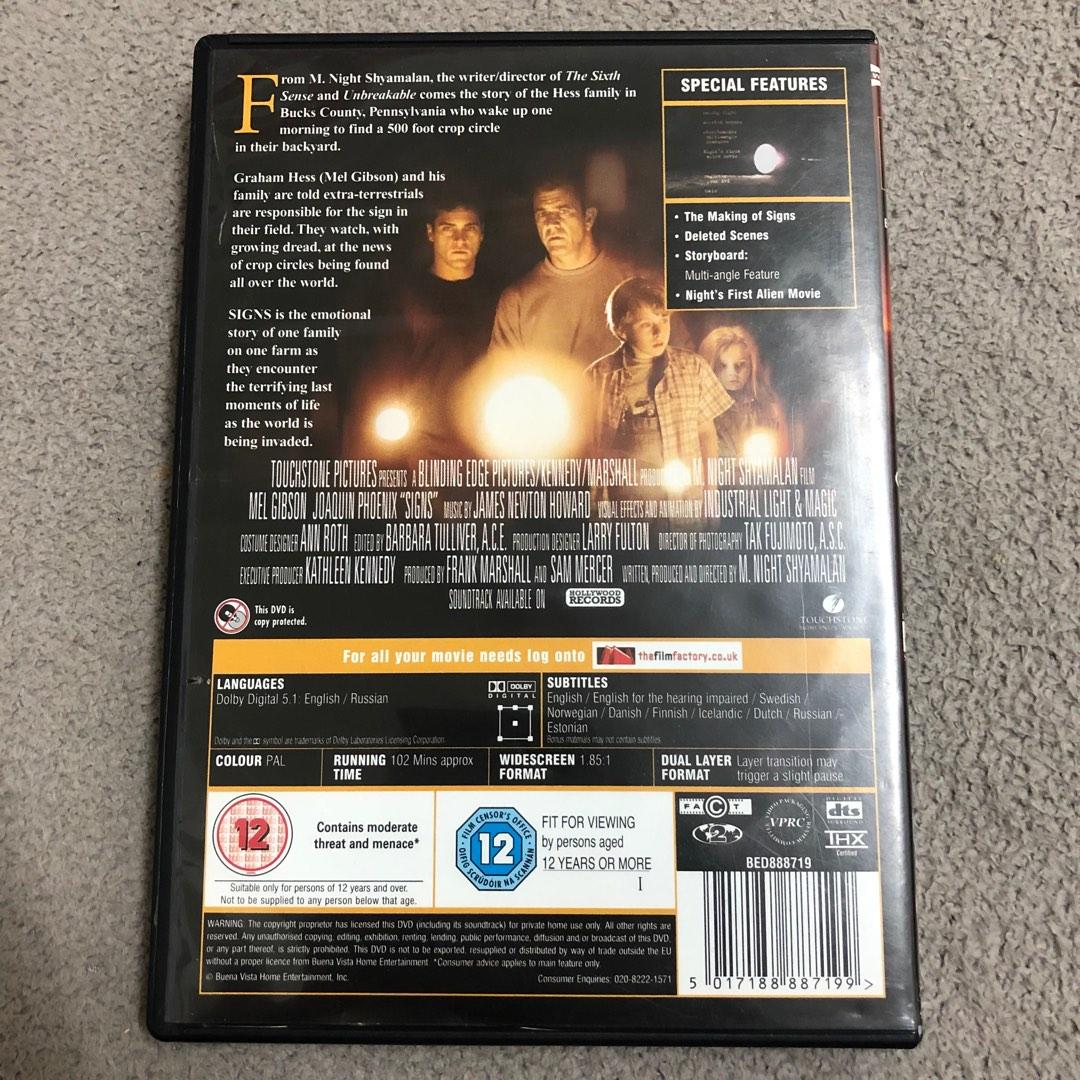 Signs Movie DVD, Hobbies & Toys, Music & Media, CDs & DVDs on Carousell