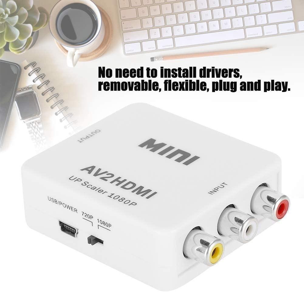 SJ024 RCA to HDMI Converter, Mini RCA to HDMI AV2HDMI Adapter HD ...