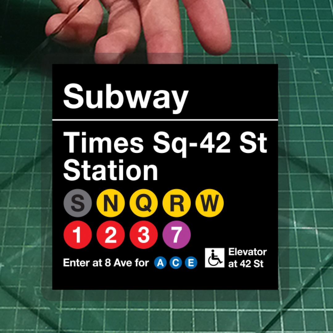 Souvenir Static Cling Car Decals . New York Subway Times Square station ...