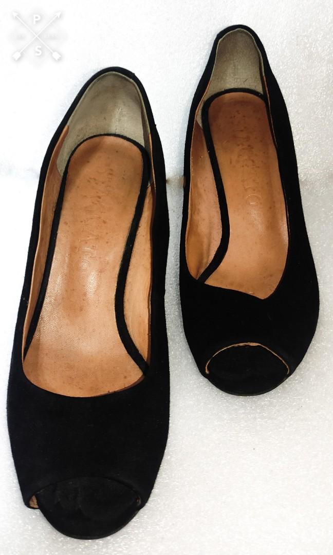 Staccato black 2 inch wedge with diamond studds at the back, Women's ...