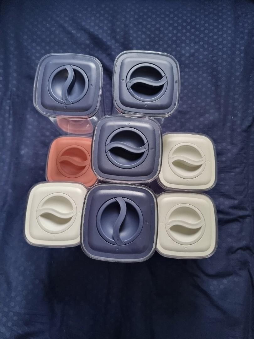 (9 pieces) Stackable Twist Lock Transparent Food Storage, Furniture ...