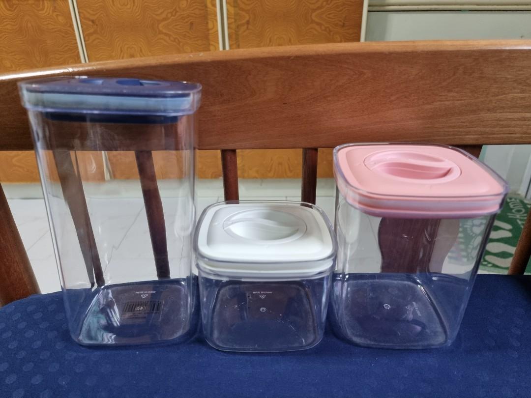 (9 pieces) Stackable Twist Lock Transparent Food Storage, Furniture ...