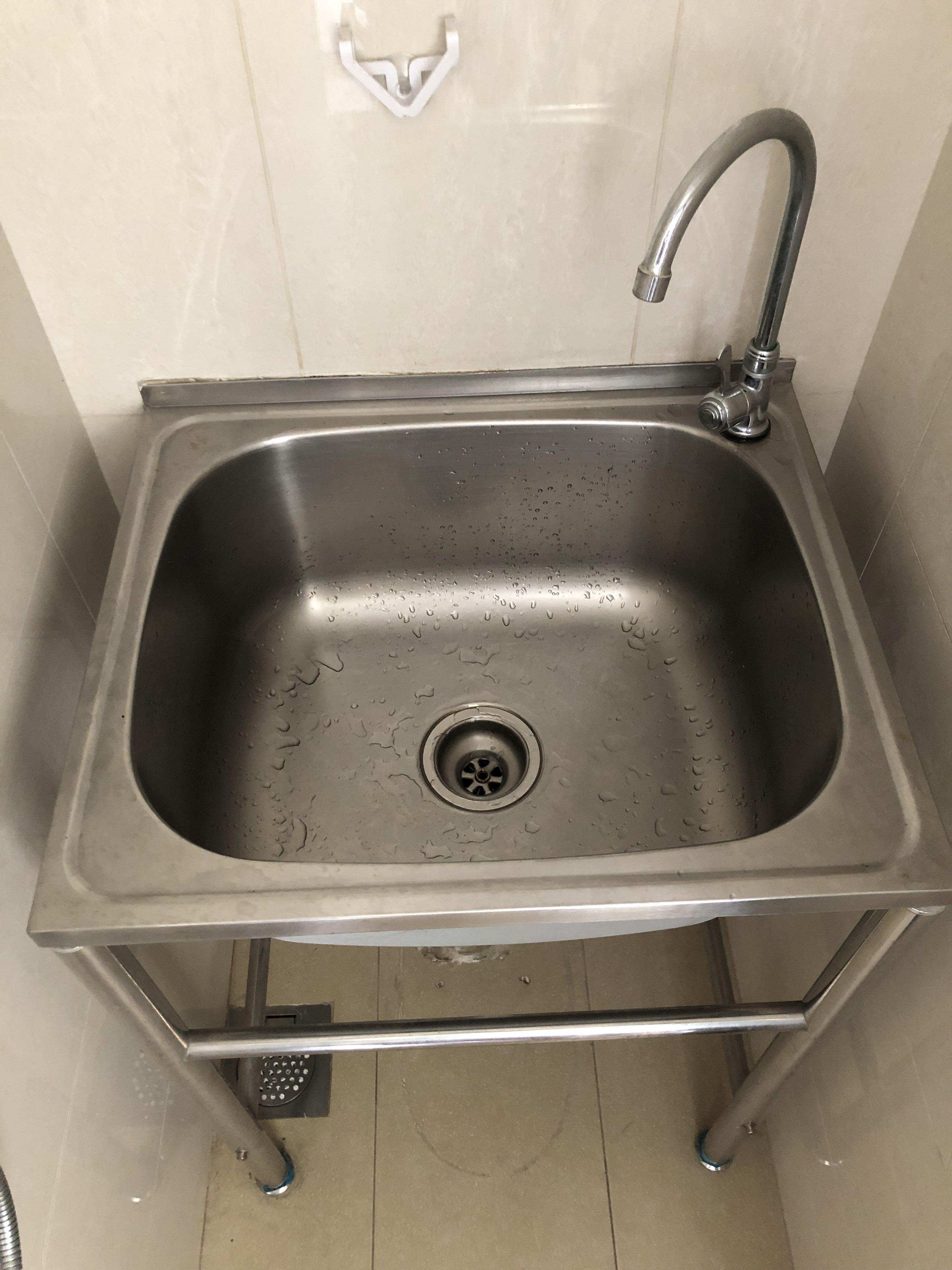 Stainless steel kitchen / laundry sink with tab, Furniture & Home ...
