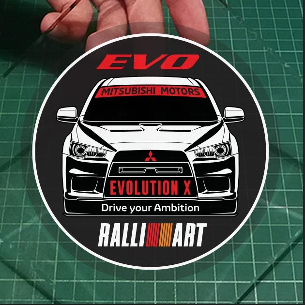 Static Cling Car Decals : Mitsubishi EVO Evolution X Ralliart Warning ...