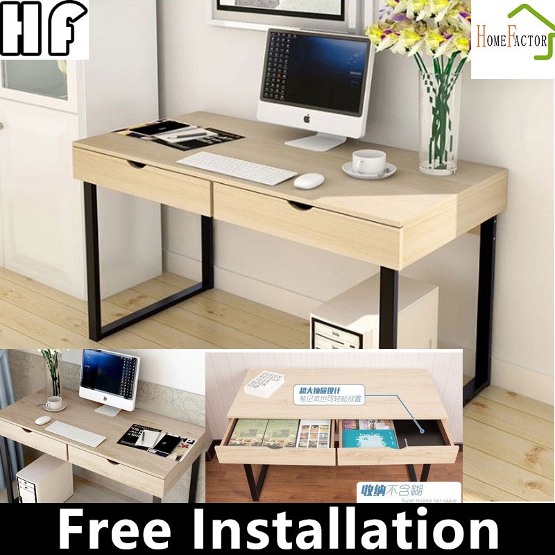 Study Table Light Wood Office Table 3 days delivery, Furniture & Home ...