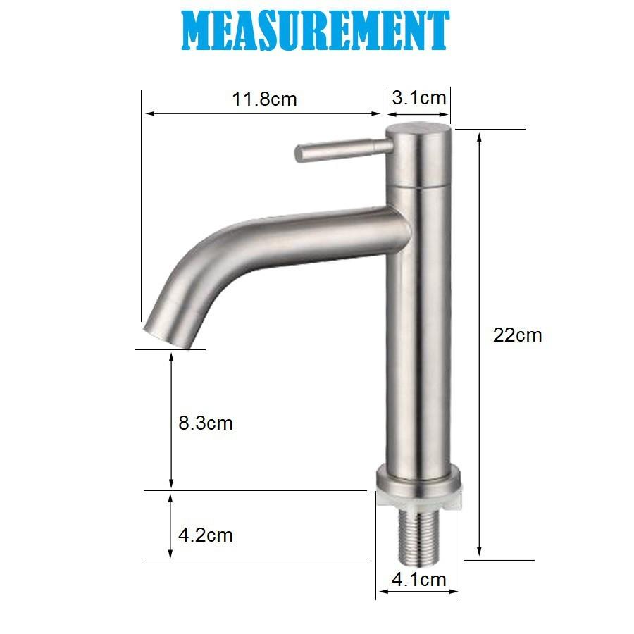 SUS 304 Stainless Bathroom Tap Faucet (Anti-Fingerprint, Rust & Stain ...