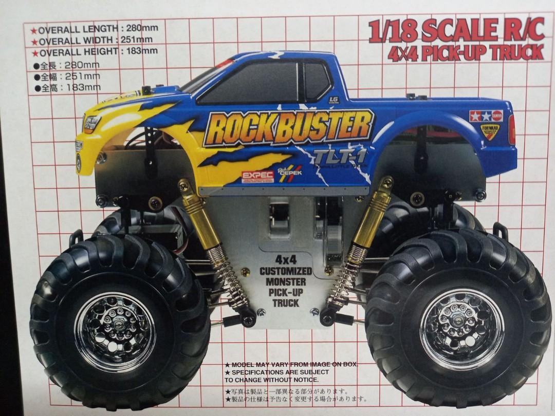 絕版田宮Tamiya 1/18 R/C RockBuster TLT-1 4X4 Pick-up Truck Factory Finished ...