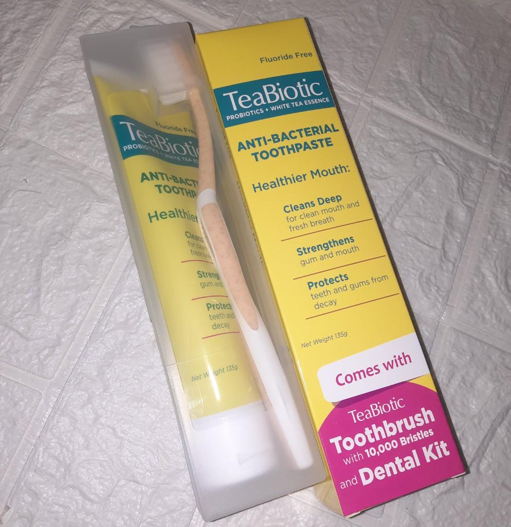 TeaBiotic Anti-Bacterial Toothpaste & Dental Kit (hard case, toothpaste ...