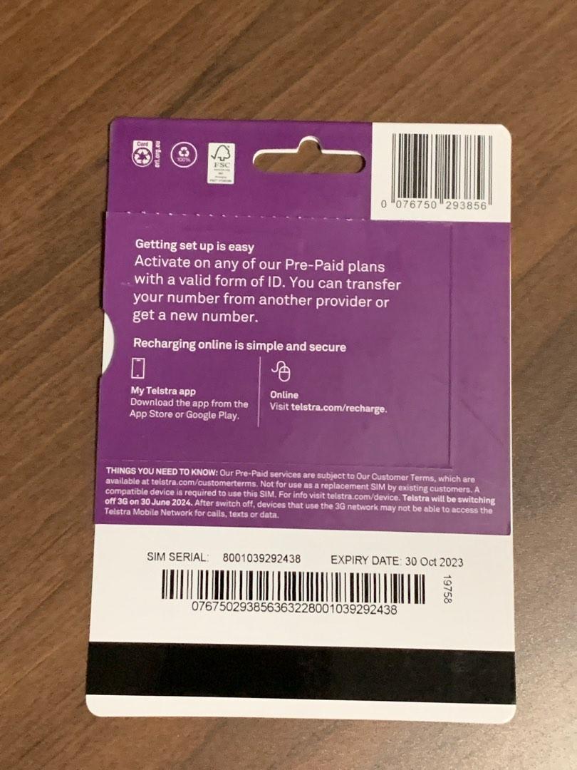 Telstra Pre Paid SIM Card 40GB Mobile Phones Gadgets Mobile Gadget Accessories Sim Cards