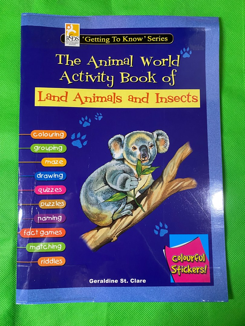 THE ANIMAL WORLD ACTIVITY BOOK OF LAND ANIMALS AND INSECTS, Hobbies ...