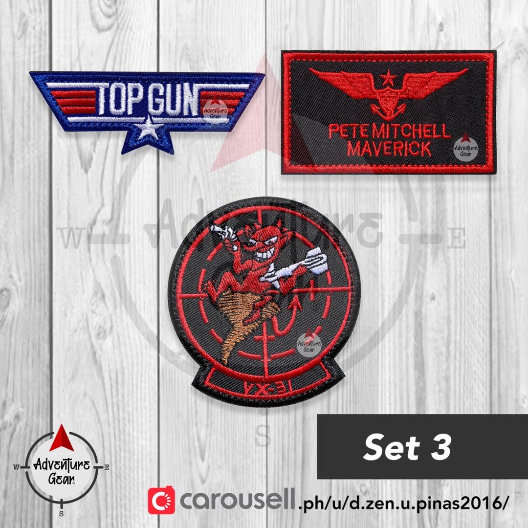 Top Gun Embroidered Patches - - - Set 3, Hobbies & Toys, Memorabilia ...