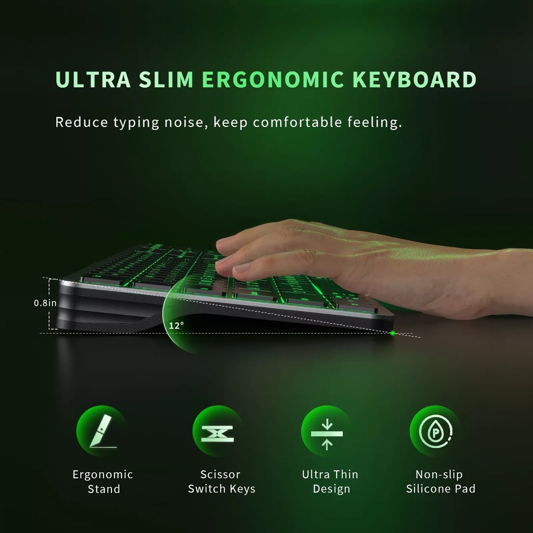 Ultra Slim Ergonomic Keyboard | RGB Keyboard | Silent Keyboard | Magic ...