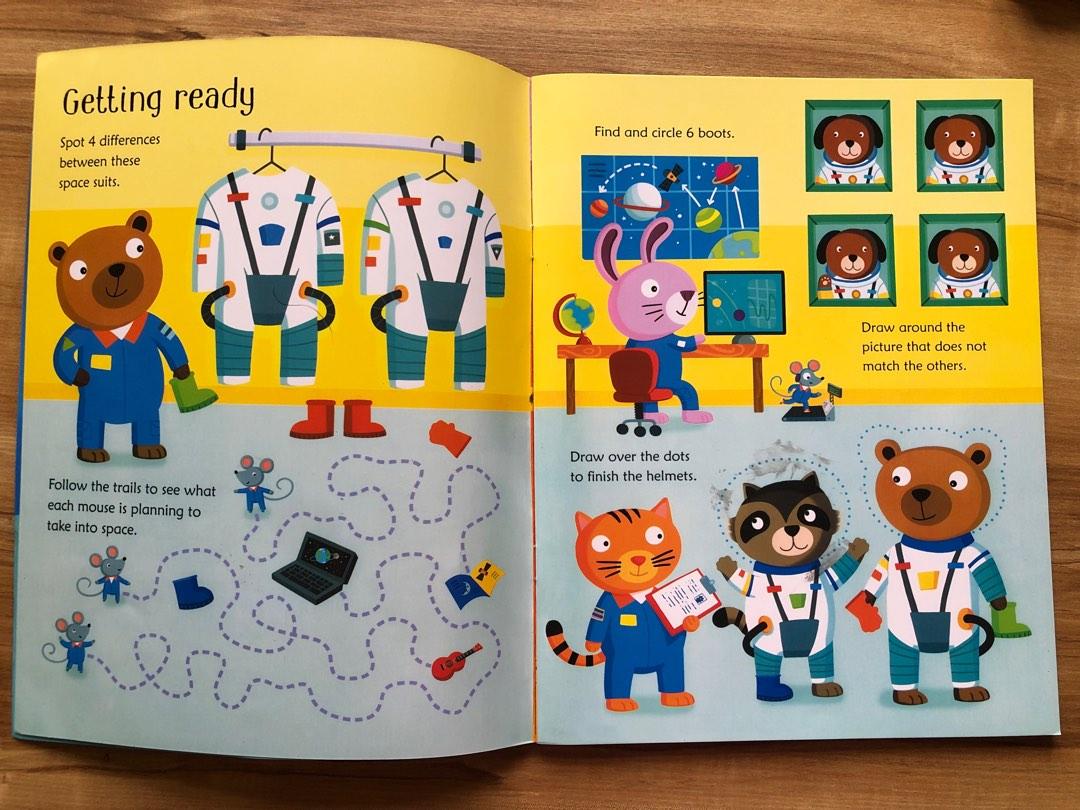Usborne Space Activities Wipe-Clean Book, Hobbies & Toys, Books ...