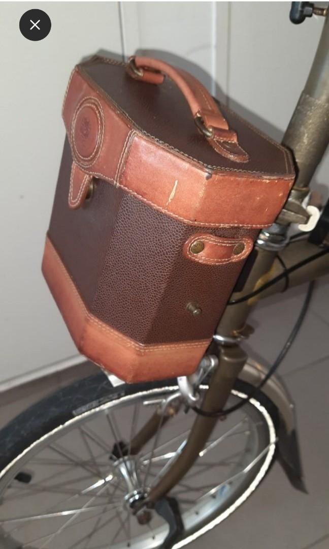 Vintage genuine leather camera hard case fitted w brompton carrier ...