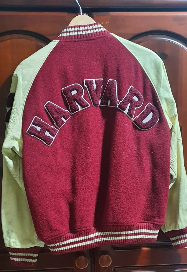 Vintage Harvard Varsity Leather Jacket, Men's Fashion, Coats, Jackets ...