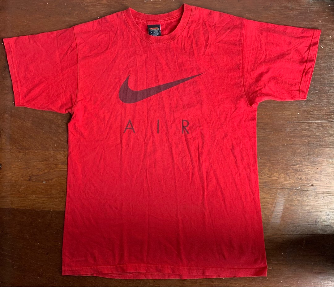 Vintage Nike air shirt (red-black swoosh) 90s nike team tag, Men's ...